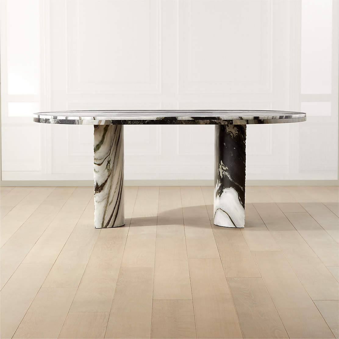 Julius 48" Round Marble Dining Table + Reviews | CB2