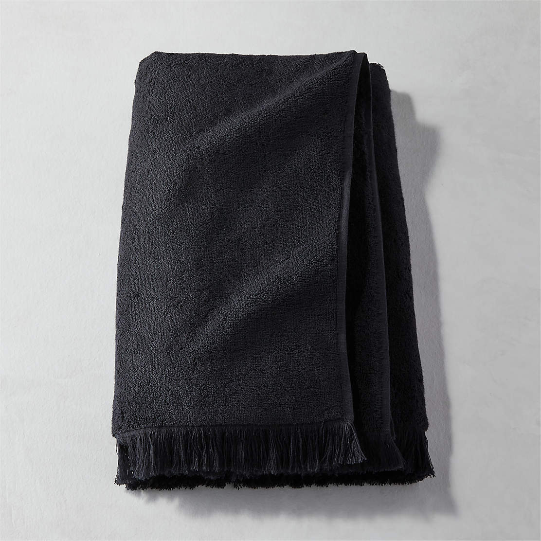 Brooks Organic Cotton Black Bath Towel Set + Reviews | CB2