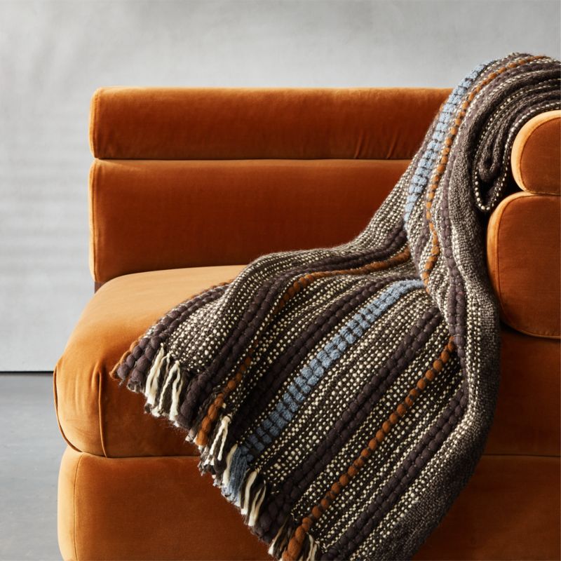 Lineage Woven Striped Throw Blanket by Kravitz Design + Reviews | CB2