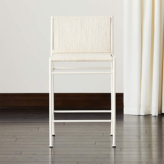 Lisette White Performance Fabric Counter Stool + Reviews | CB2 Canada