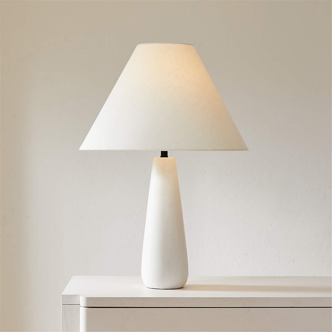Senza White Glass Table Lamp + Reviews | CB2