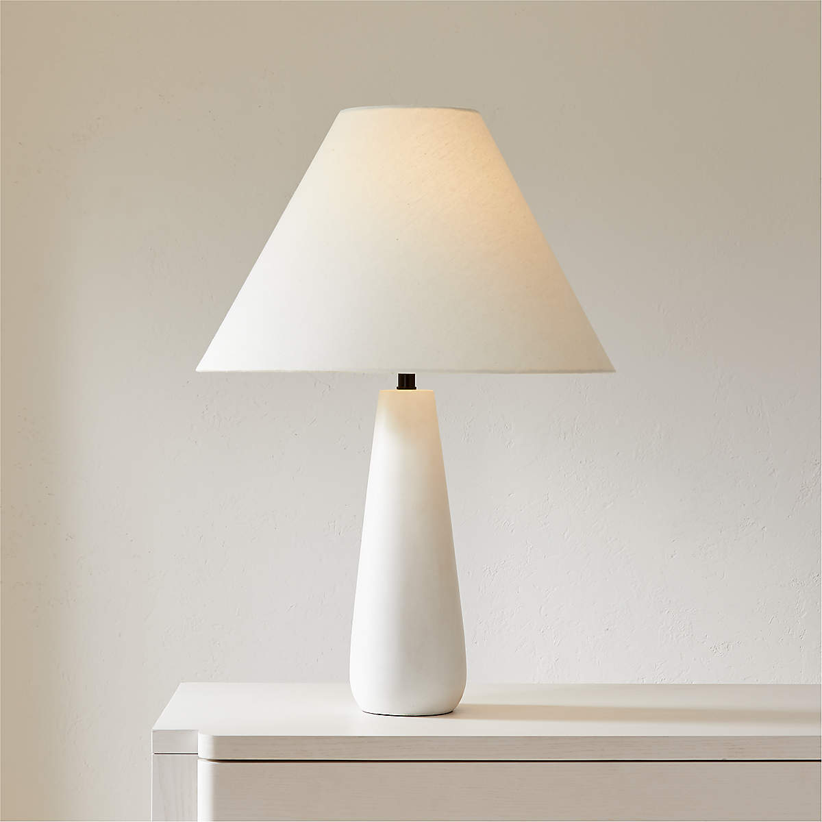 Polar White Cement Table Lamp + Reviews | CB2 Canada