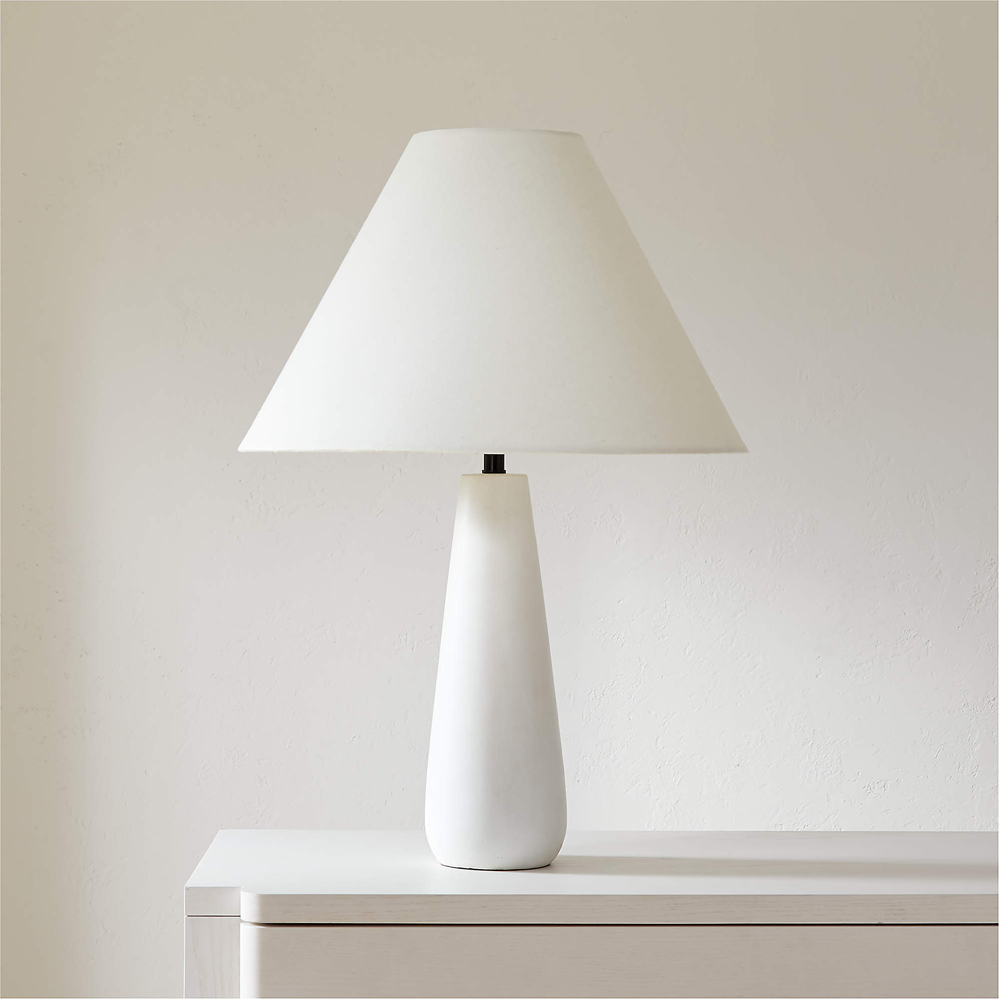 Polar White Cement Table Lamp + Reviews | CB2