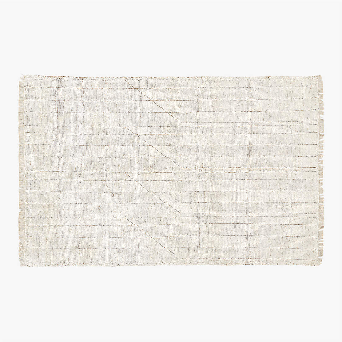 Keen Hand-Knotted White Viscose Area Rug 5'x8' + Reviews | CB2