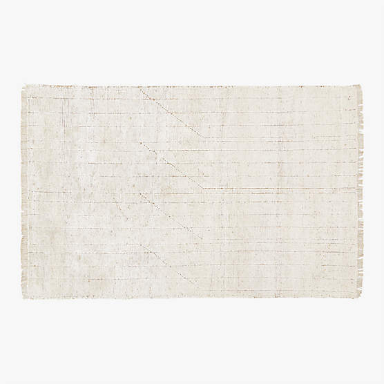 Keen Hand-Knotted White Viscose Area Rug 10'x14' + Reviews | CB2