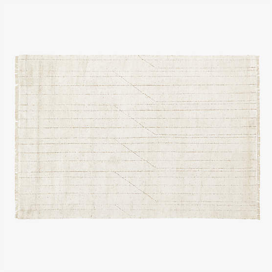 Keen Hand-Knotted White Viscose Area Rug 6'x9' + Reviews | CB2