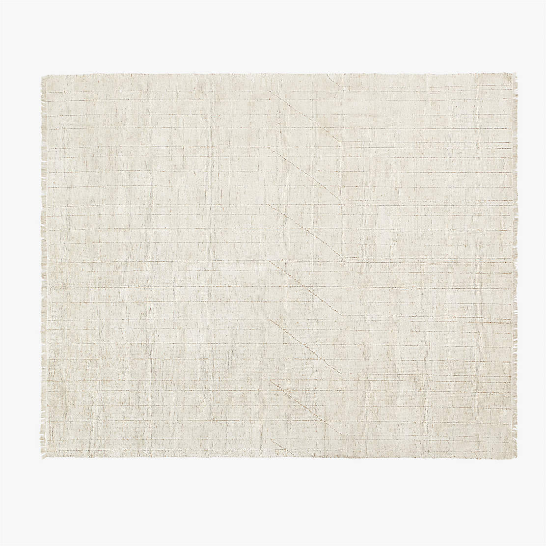 Keen Hand-Knotted White Viscose Area Rug 8'x10' + Reviews | CB2