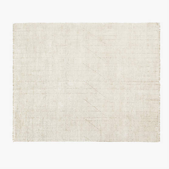 Larso Modern White Wool Area Rug 8'x10' + Reviews | CB2