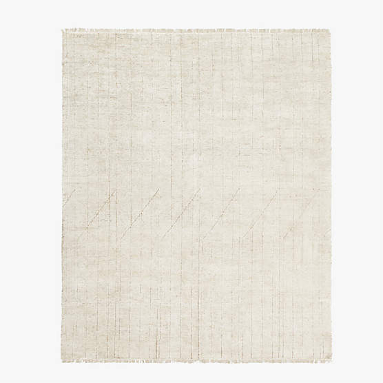 Tama Handwoven Warm White Merino Wool Area Rug 10'x14' + Reviews | CB2