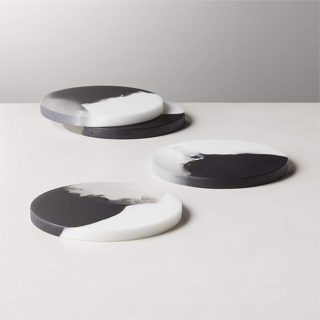 Oni White Alabaster Coasters Set of 4 + Reviews | CB2 Canada
