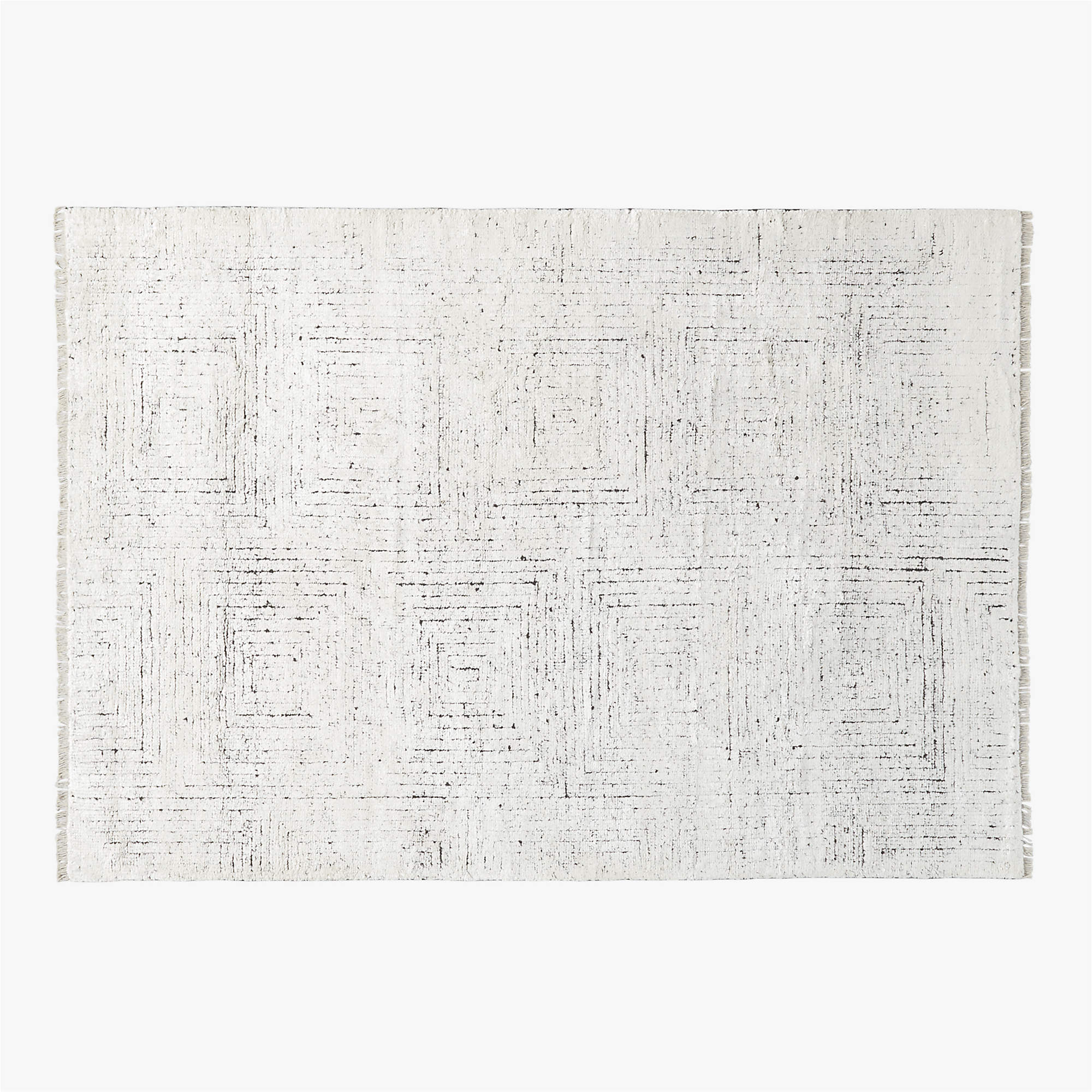 Keen Hand-Knotted White Viscose Area Rug 6'x9' + Reviews | CB2