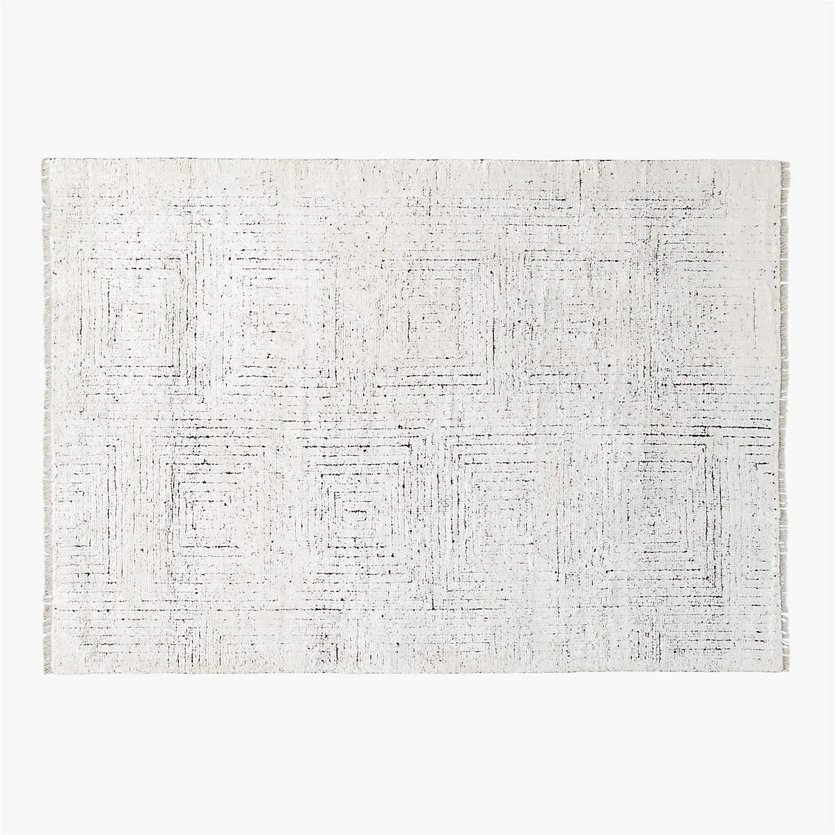 Keen Hand-Knotted White Viscose Area Rug 6'x9' + Reviews | CB2