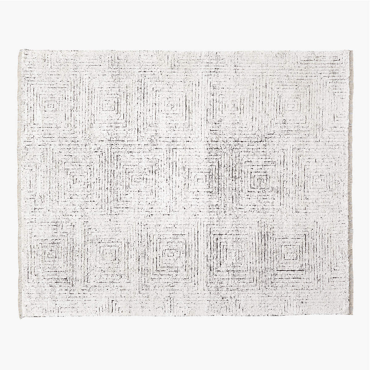 Keen Hand-Knotted White Viscose Area Rug 8'x10' + Reviews | CB2