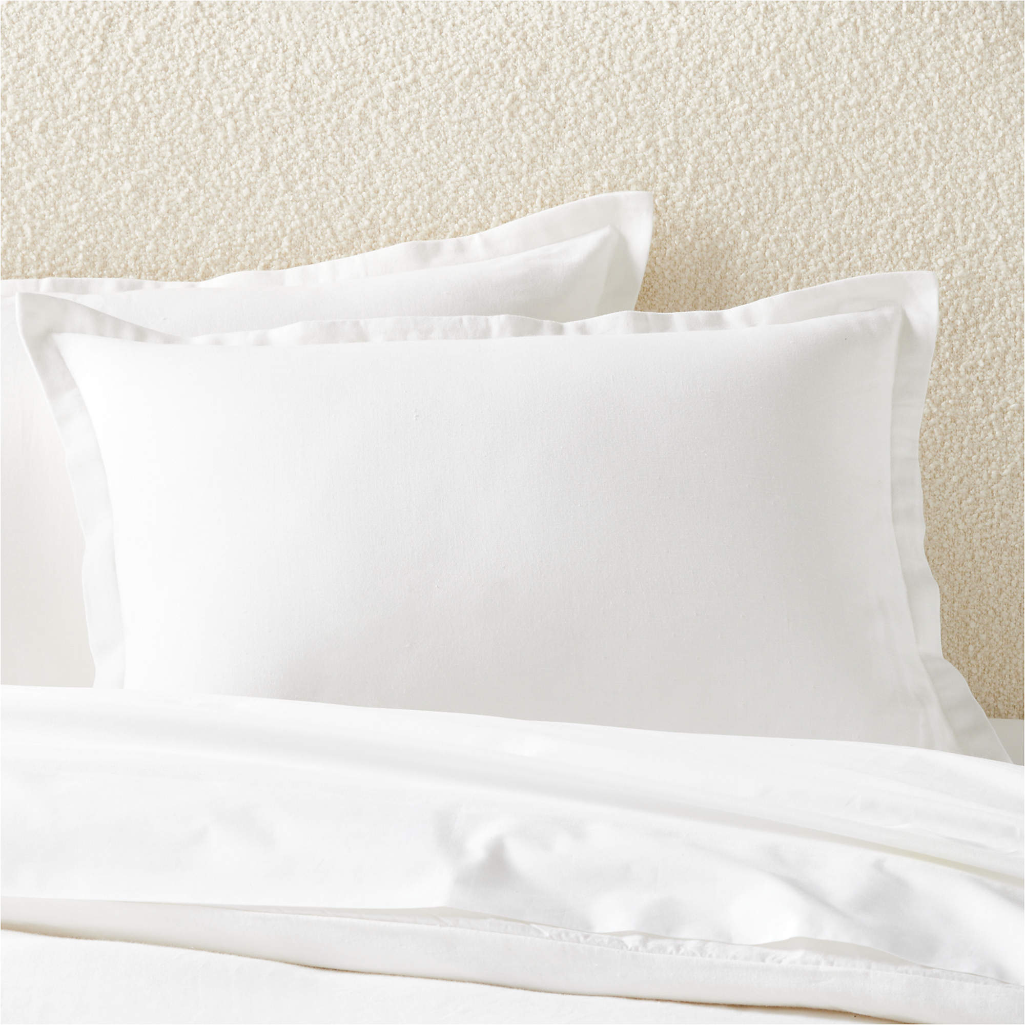 Kellen Modern Organic Cotton Blend White Standard Pillow Shams Set Of 2 Reviews Cb2