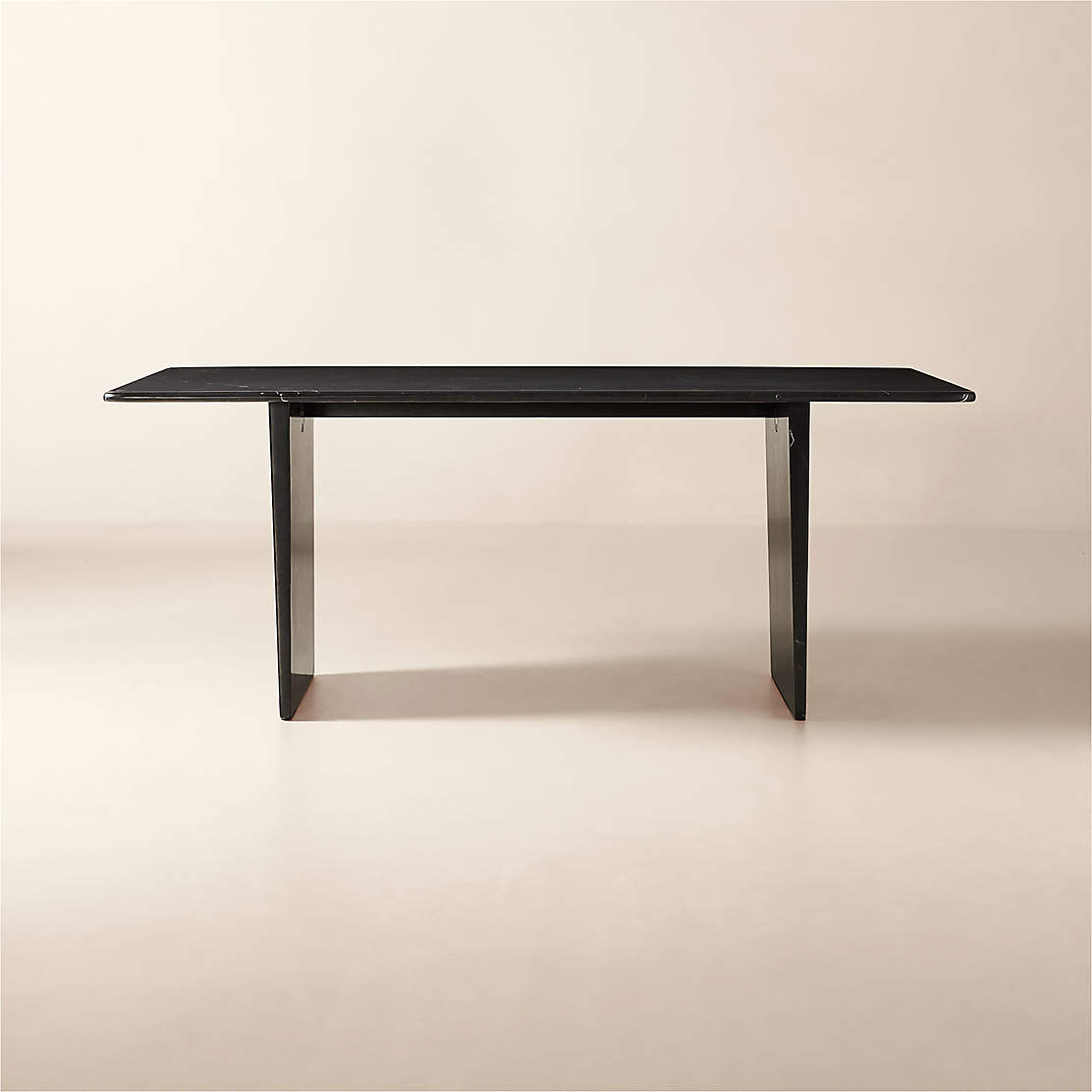 Kishi 75" Rectangular White Marble Dining Table + Reviews | CB2