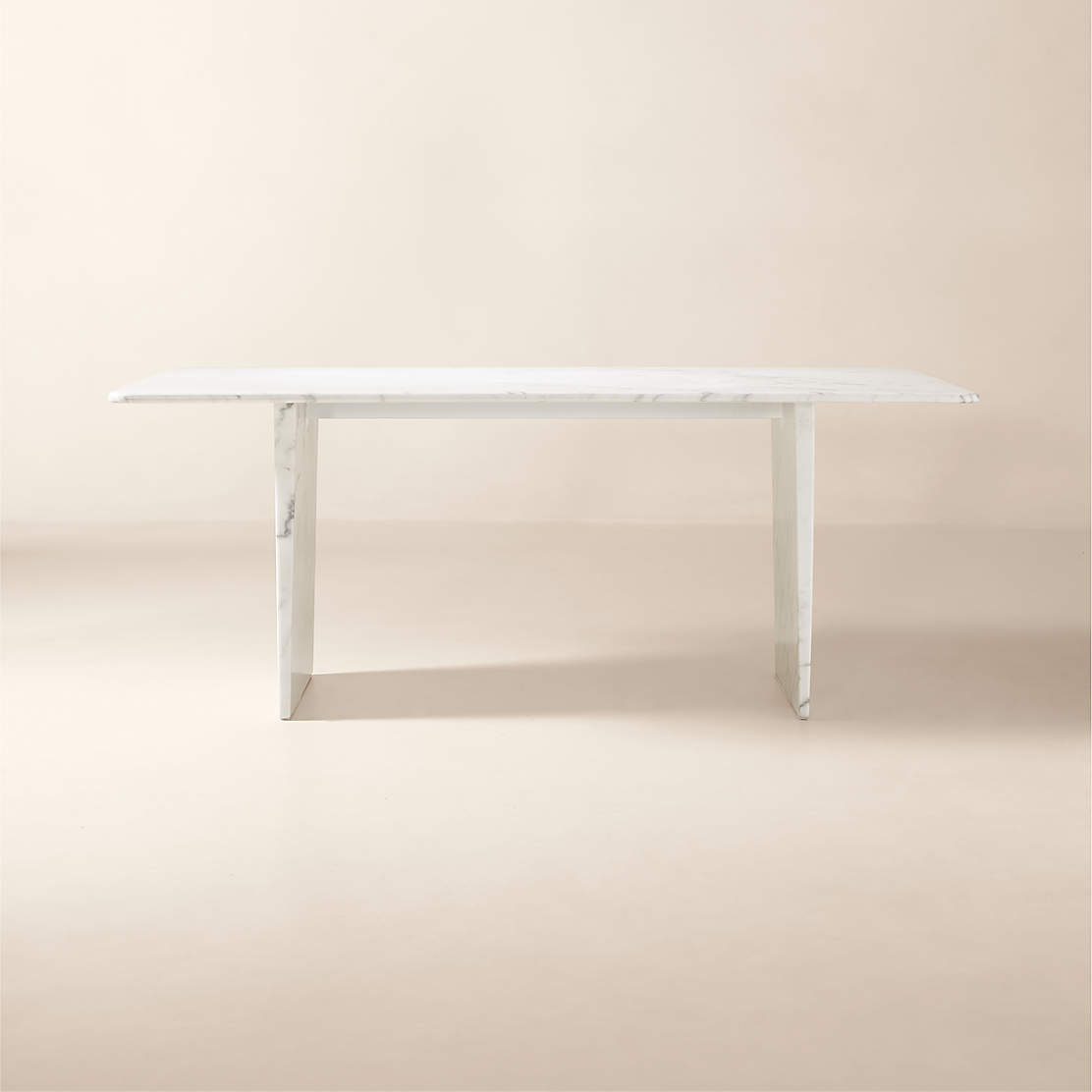 Julius 48" Round Marble Dining Table + Reviews | CB2