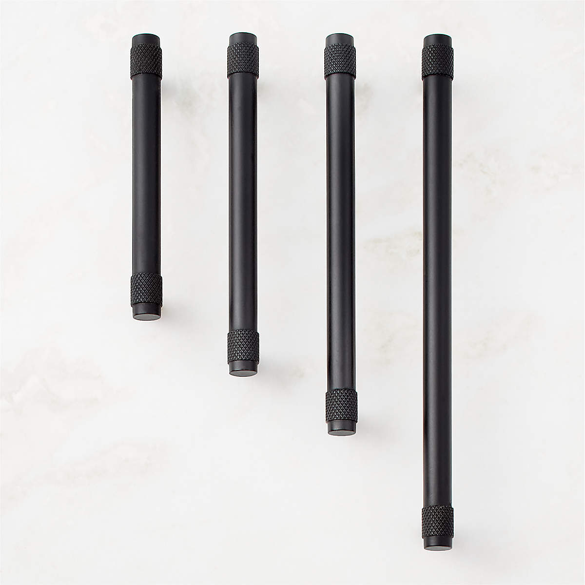 Peri Knurled Black Cabinet Handles | CB2 Canada