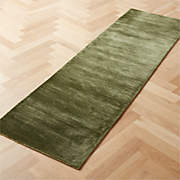 Kole Performance Nylon Modern Green Runner Rug 2.5'x8' + Reviews | CB2