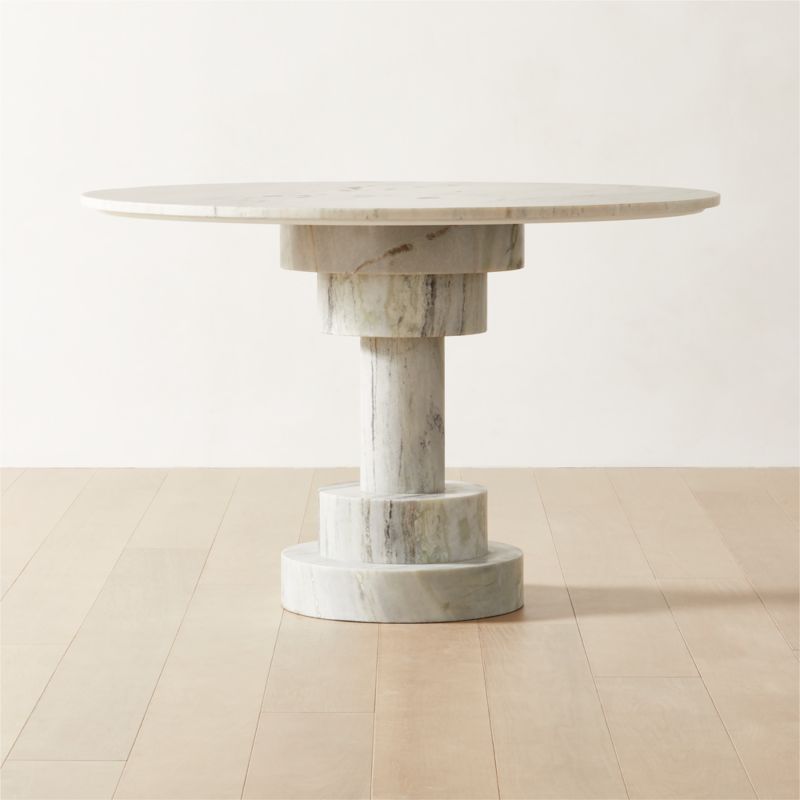 Kota Modern Round Marble Dining Table + Reviews | CB2