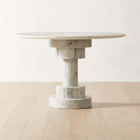 Julius 48" Round Marble Dining Table | CB2 Canada