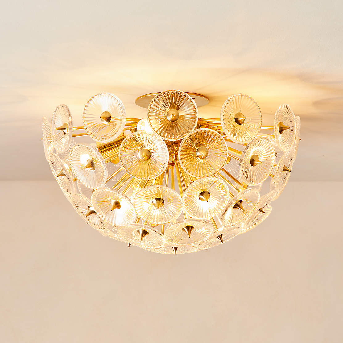 Tolio Brass Conical Flush Mount Light + Reviews | CB2 Canada
