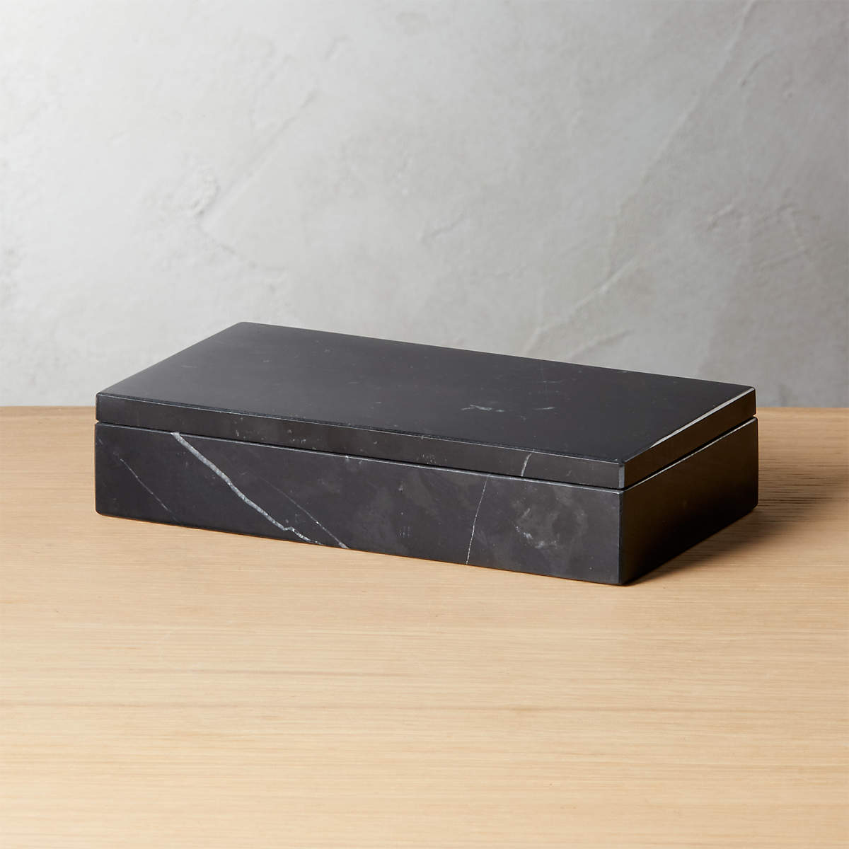 Medium Black Marble Box + Reviews | CB2