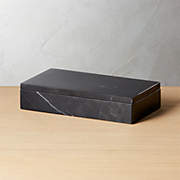 Medium Black Marble Box + Reviews | CB2