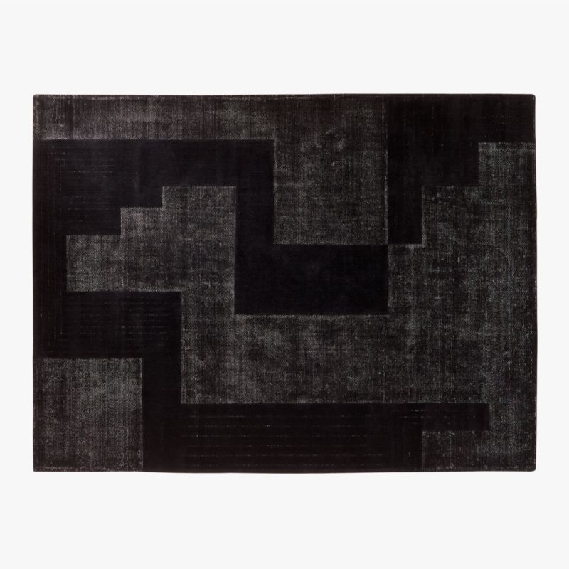 Larso Hand-Tufted Black Wool-Blend Area Rug 9'x12' + Reviews | CB2