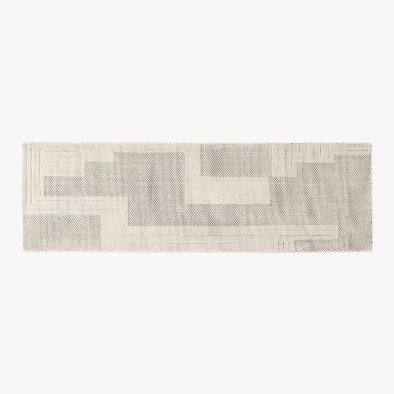 Larso Hand-Tufted White Wool-Blend Runner Rug 2.5'x8' + Reviews | CB2 ...