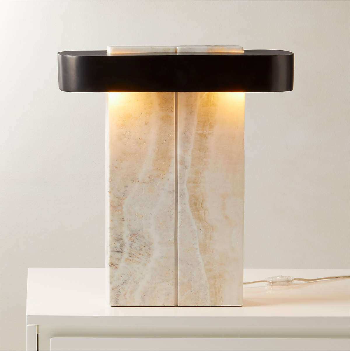 Lastra White Onyx Table Lamp + Reviews | CB2