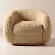 Laszlo Camel Brown Boucle Swivel Chair Set of 2 + Reviews | CB2 Canada