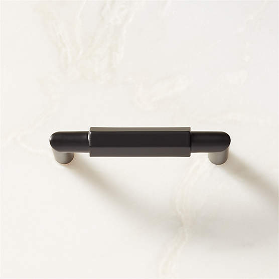 Lavau Black Cabinet Handle with Backplate 8" | CB2