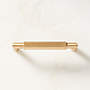 Lavau Modern Brushed Brass Modern Cabinet Handle 4" + Reviews | CB2