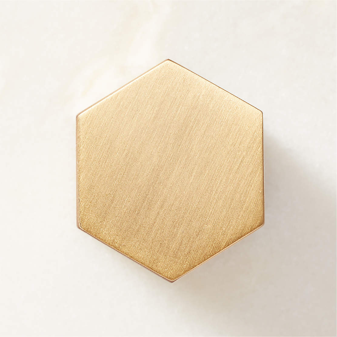Hex Brushed Brass Knob + Reviews | CB2