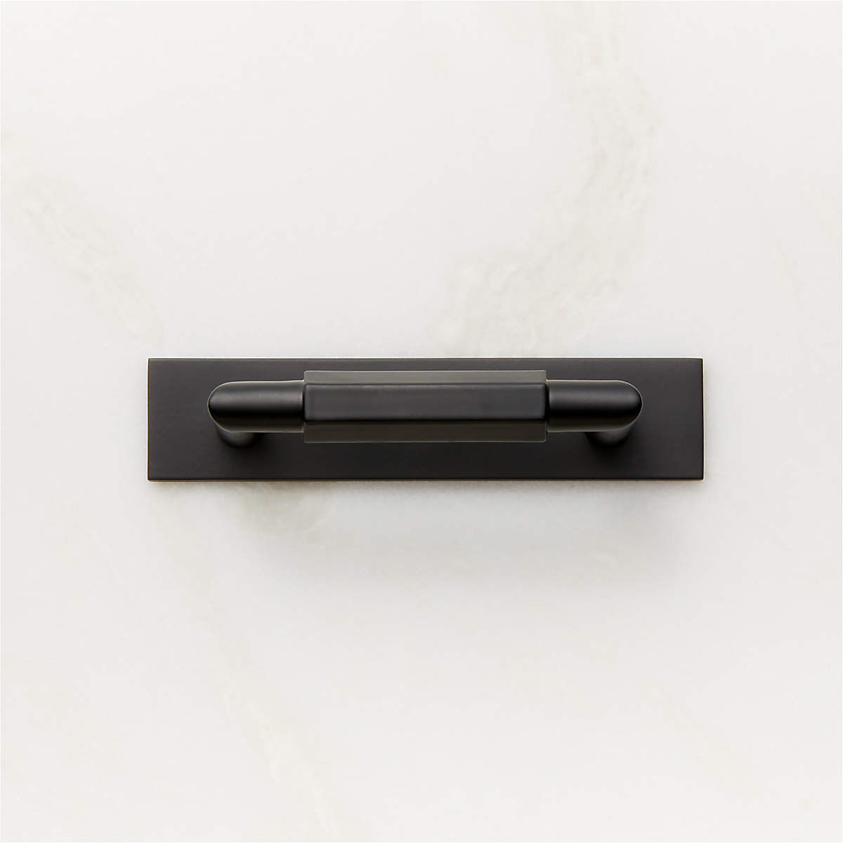 Lavau Black Cabinet Handle with Backplate 3" | CB2