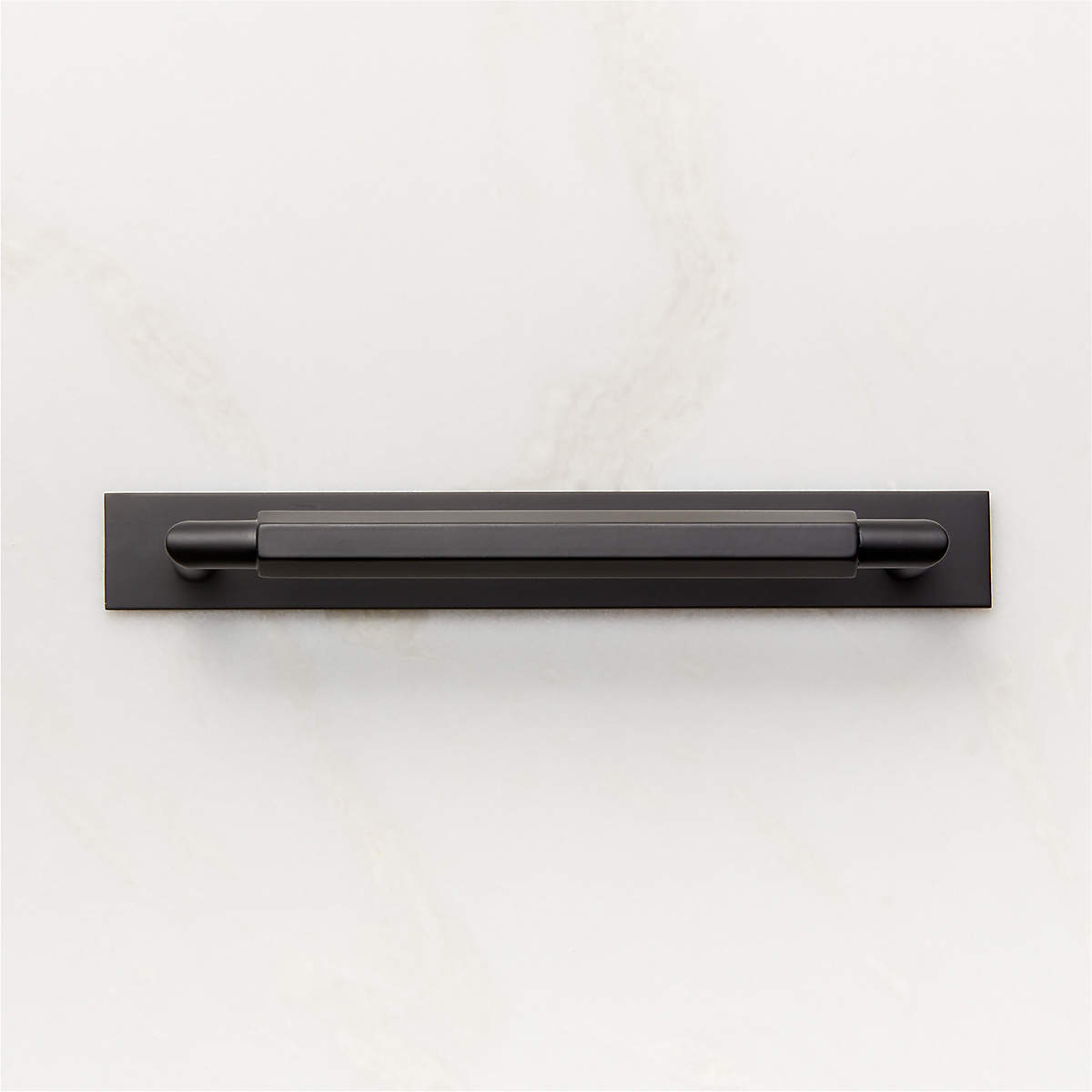 Lavau Black Cabinet Handle with Backplate 6" | CB2