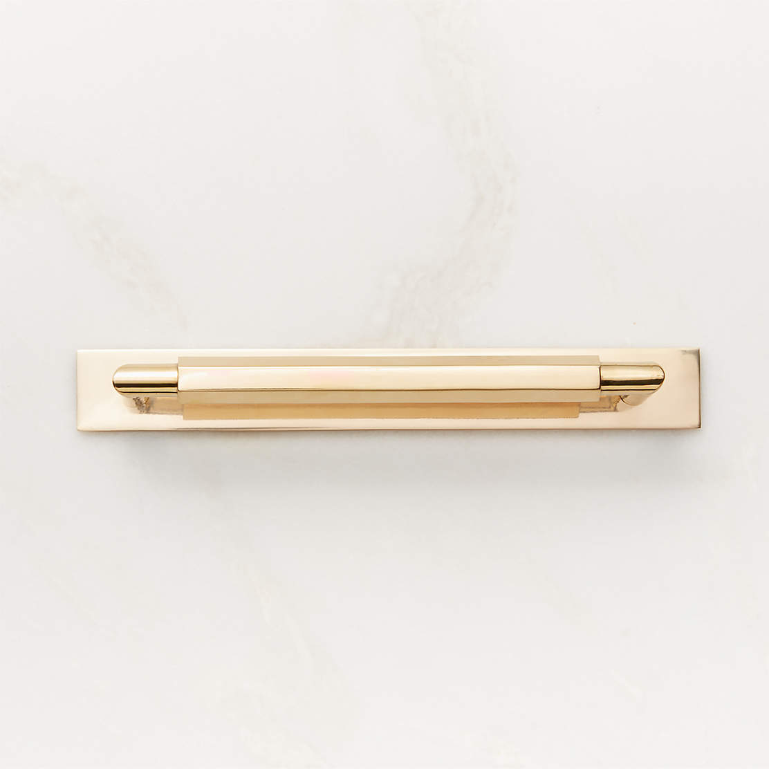 Lavau Black Cabinet Handle with Backplate 6" | CB2