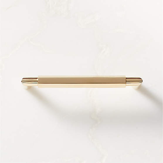 Lavau Modern Unlacquered Brass Modern Cabinet Handle 6" + Reviews | CB2 Canada