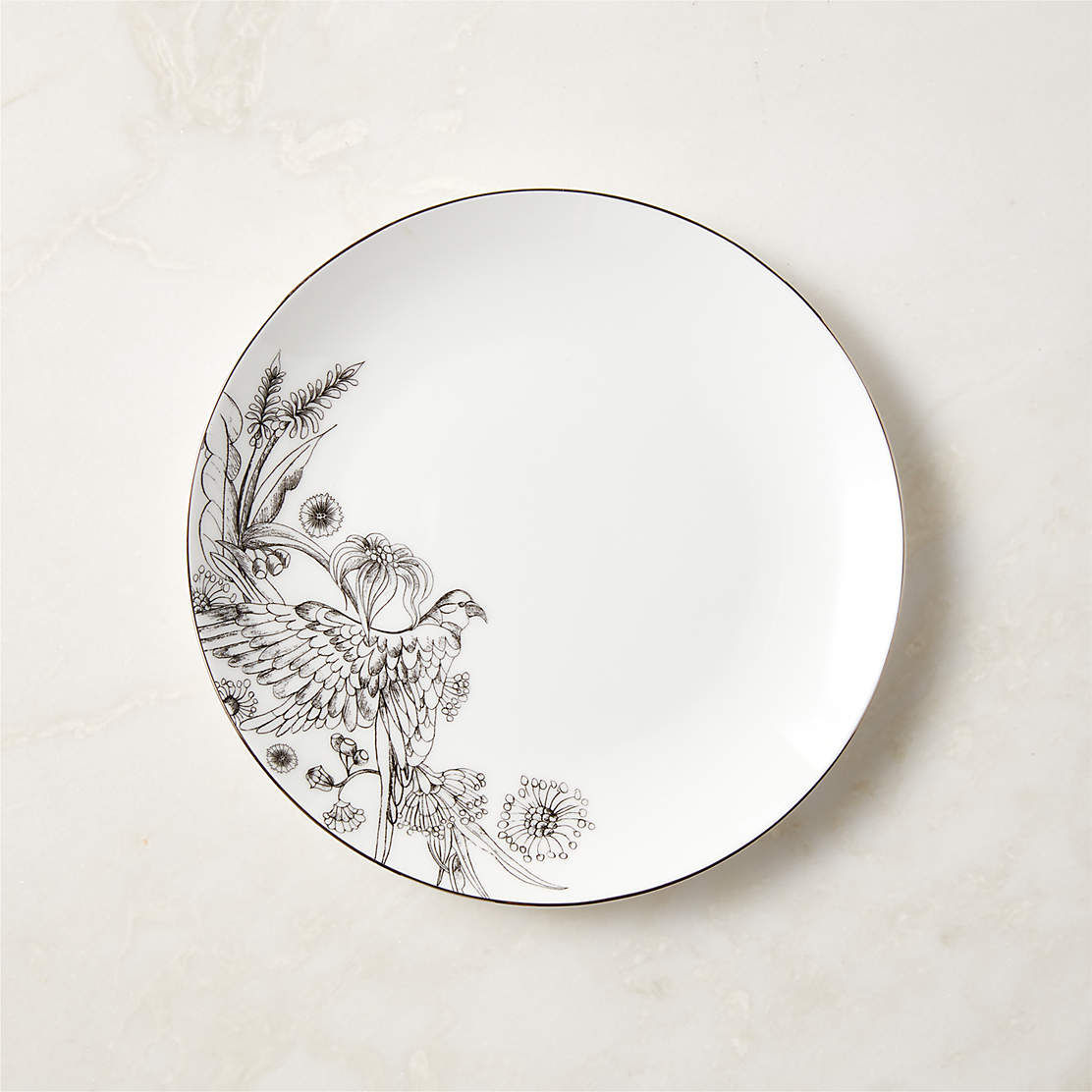 Isa White Fine Bone China Salad Plate | CB2