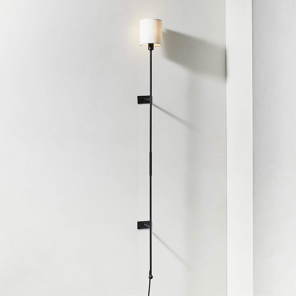 Leggero Black Pole Plug-In Wall Sconce by Goop | CB2