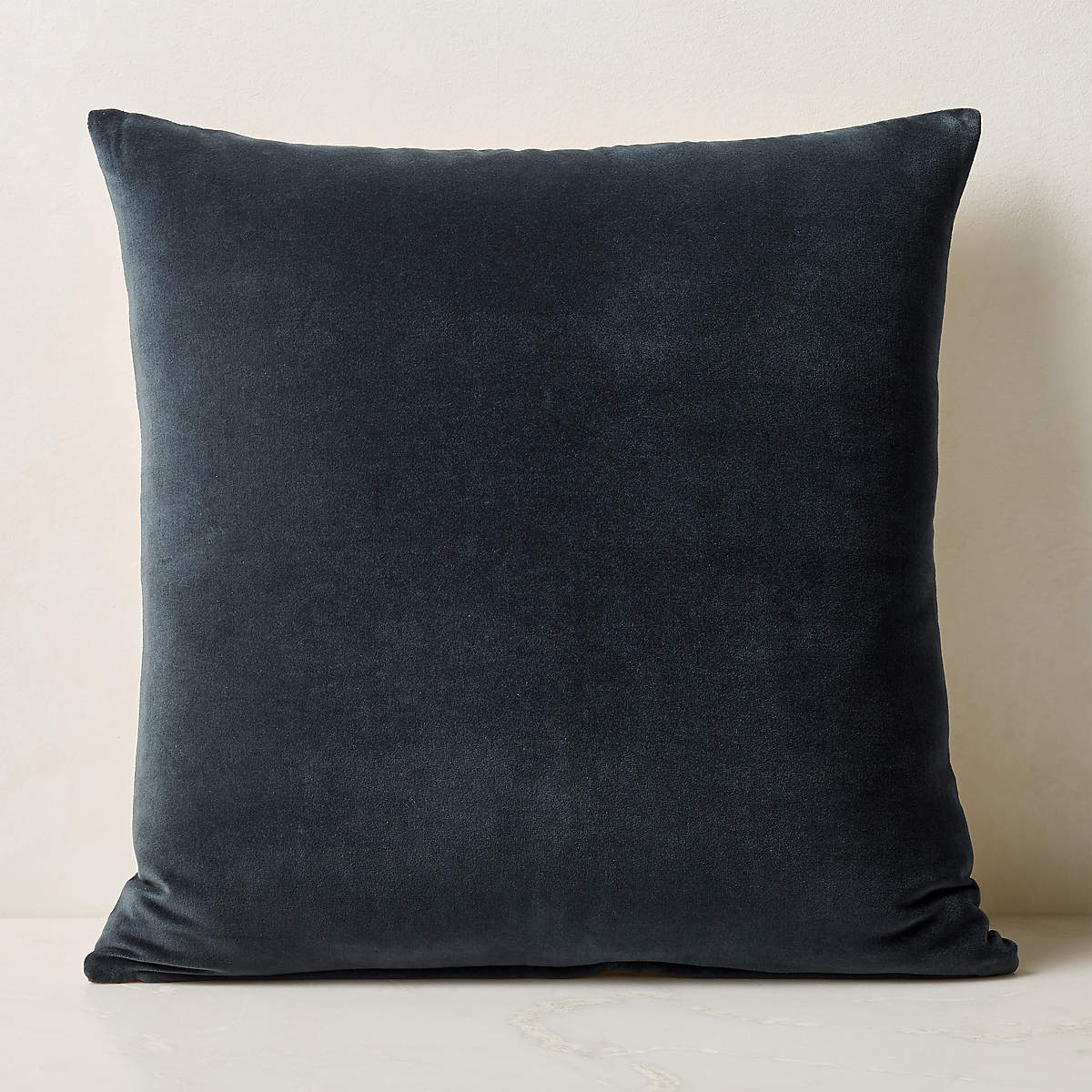 Leisure Dark Teal Velvet Modern Throw Pillow with Down-Alternative ...