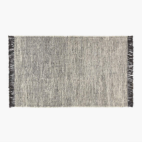 Leno Black Handwoven Jute Area Rug 8'x10' + Reviews | CB2