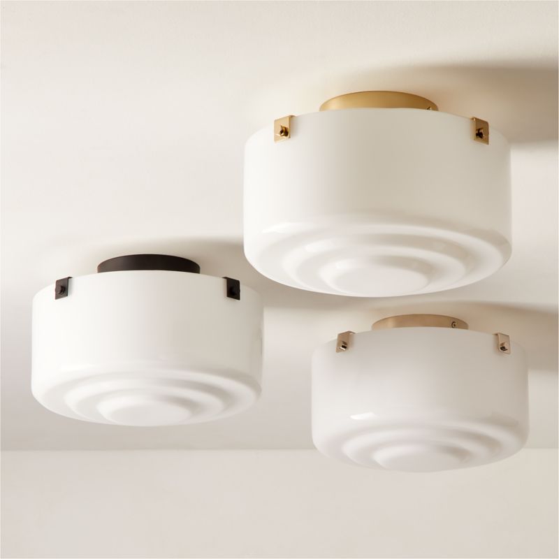 Lenon Matte Black Flush Mount Light | CB2