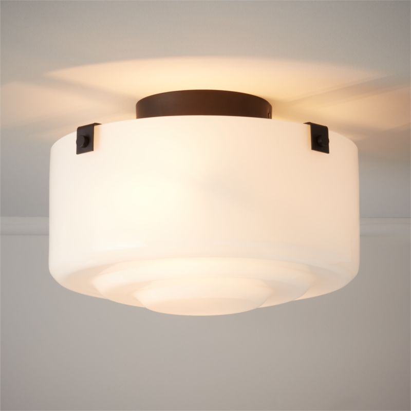 Lenon Matte Black Flush Mount Light | CB2
