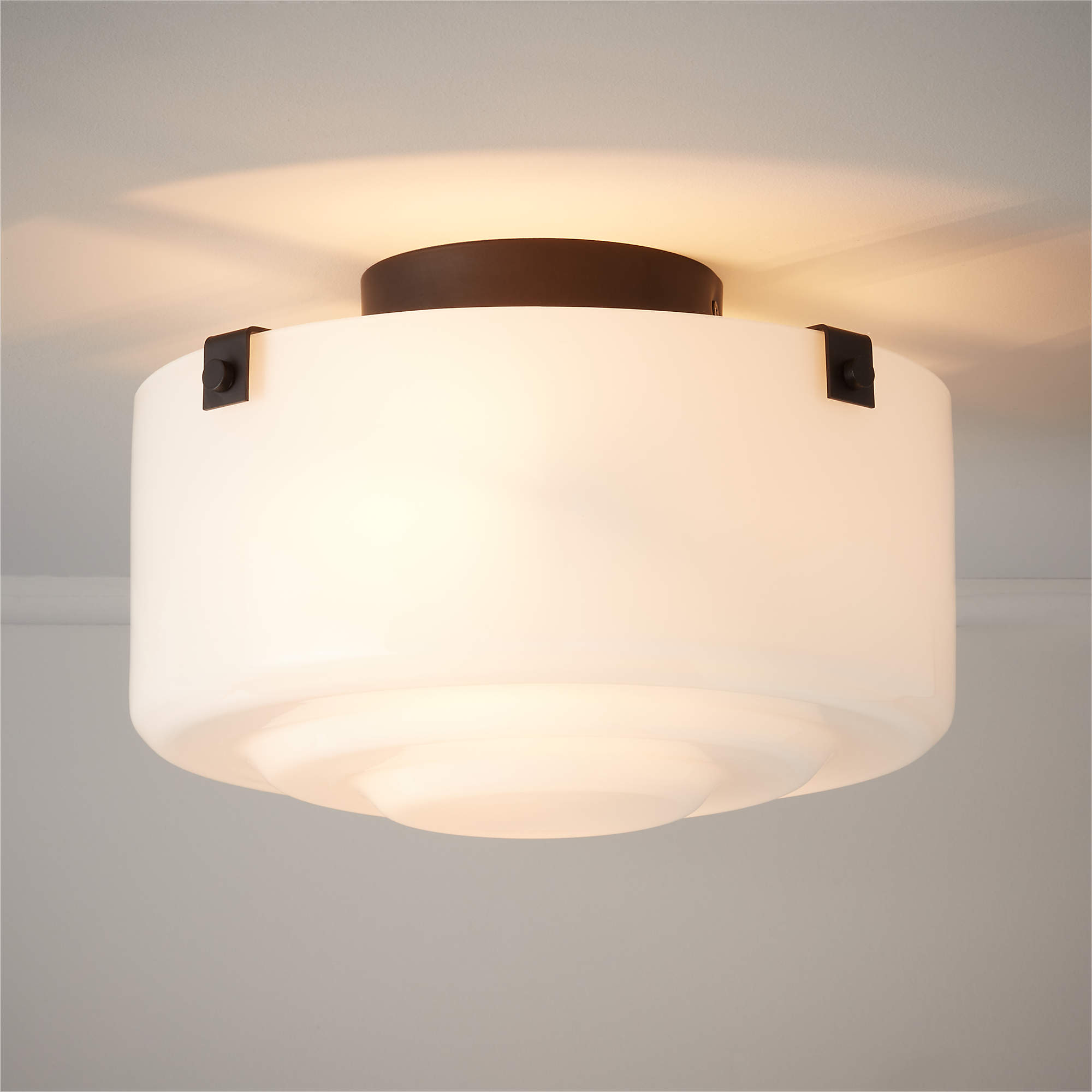 Lenon Matte Black Flush Mount Light | CB2