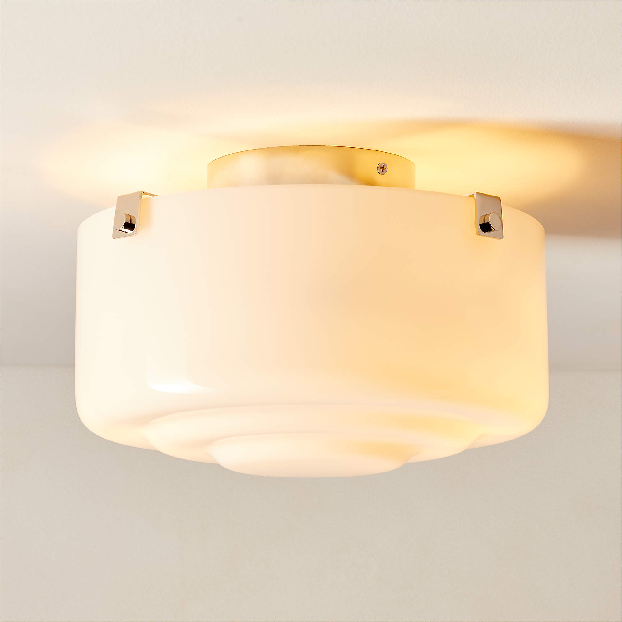 Lenon Polished Nickel Flush Mount Light | CB2