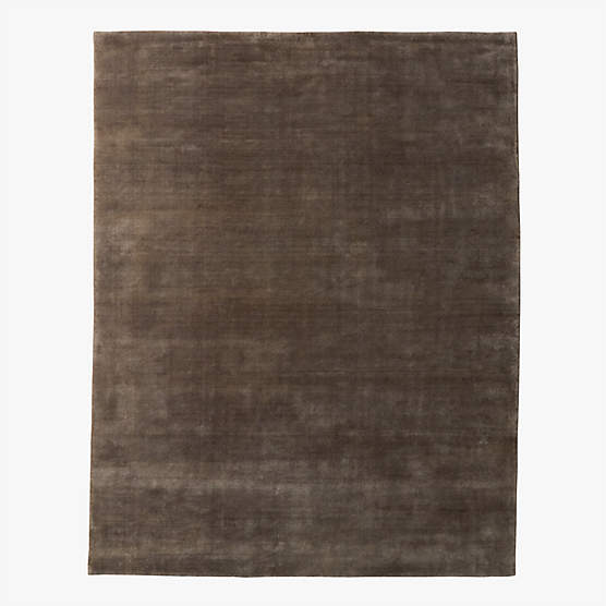 Lyla Handloomed Taupe Solid Performance Area Rug 8'x10' + Reviews | CB2