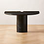 Liguria Rounded Black Marble Side Table with Black Marble Base by ...