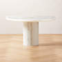 Liguria Rounded White Marble Side Table with White Marble Base by ...