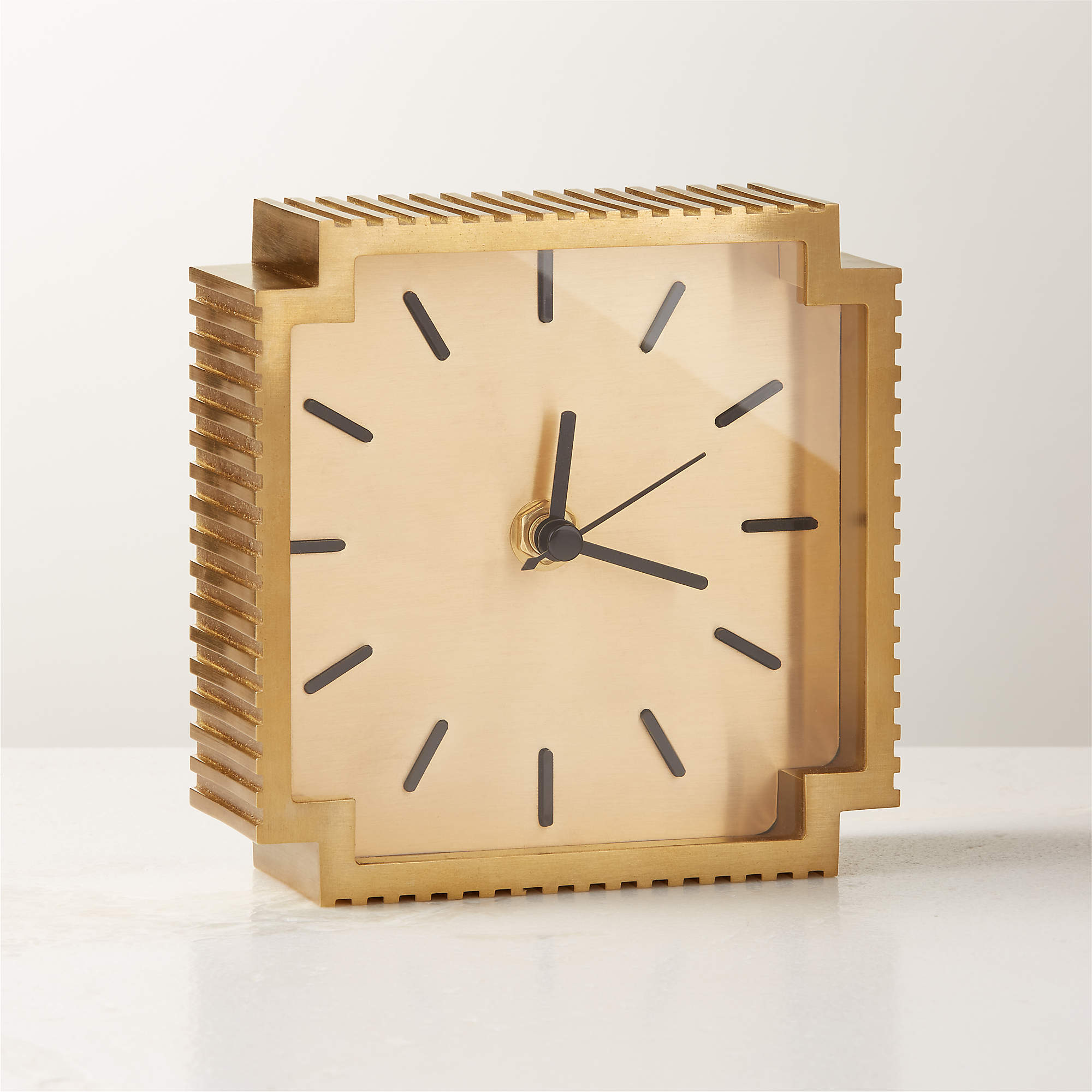 Lincoln Modern Brass Table Desk Clock + Reviews | CB2